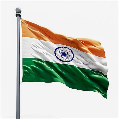 Premium AI Image Flag Of India Waving In The Wind Isolated On White