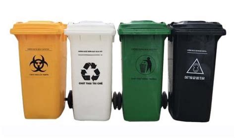 Thùng rác màu vàng xanh đen trắng Ý nghĩa màu sắc của thùng rác