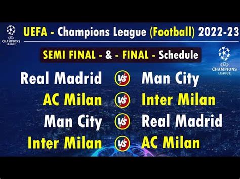 Champions League 2022 23 Semi Final Final Match Schedule UEFA