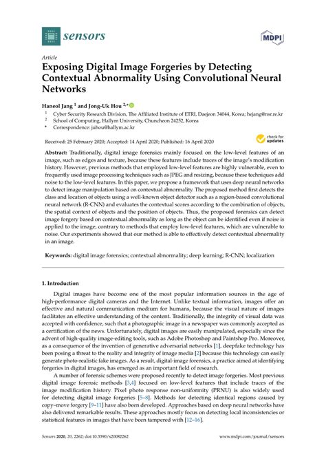pdf exposing digital image forgeries by detecting contextual abnormality using convolutional