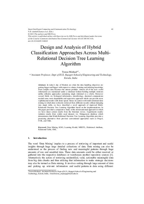 pdf design and analysis of hybrid classification approaches across multi relational decision