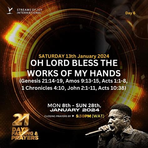 Streams Of Joy Days Fasting Prayer Day Prayer Points Saturday