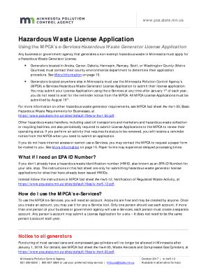 Fillable Online Hazardous Waste License Application Fax Email Print