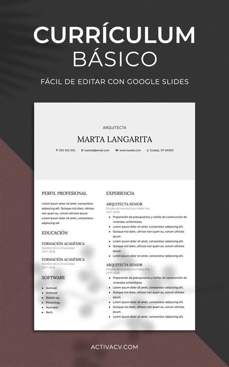 Plantilla De Curriculum Vitae B Sico Y Minimalista Desc Rgalo Gratis