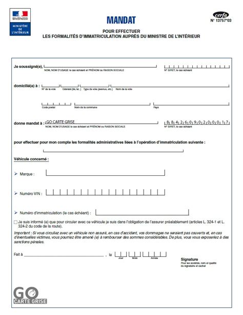 Certificat D Immatriculation Provisoire WW Ou Carte Grise Provisoire