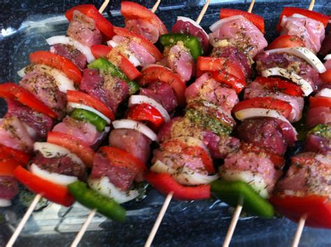 Brochettes De Veau Et Agneau Marinade Citron Et Ail