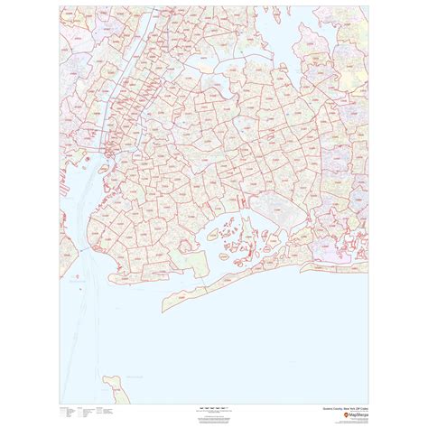 Queens County New York Zip Codes By Map Sherpa The Map Shop