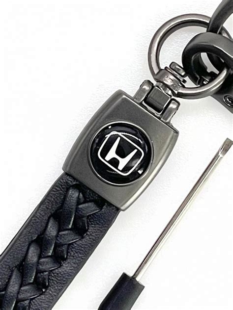 Brelok Do Kluczy Samochodowy Honda Metal Skóra Breloczek skórzany
