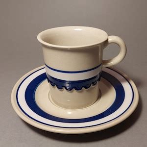 Vintage Höganäs Keramik Johanna Series Stoneware Mug With Saucer