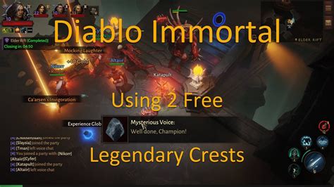 Diablo Immortal Using 2 Free Legendary Crests YouTube