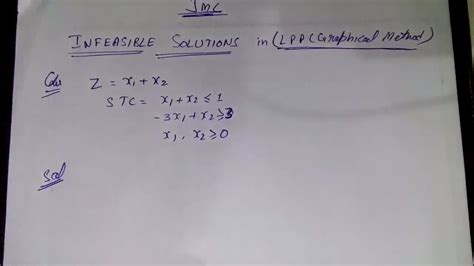 26 infeasible solution in graphical method in lpp youtube
