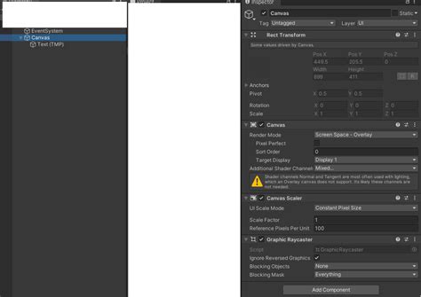 unity game engine when adding text textmeshpro in the inspector some of the components