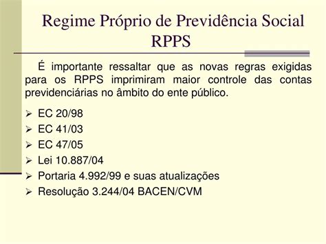 PPT Importância e Vantagens que o Regime Próprio de Previdência