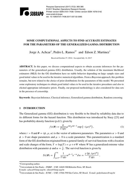 pdf some computational aspects to find accurate estimates for the parameters of the