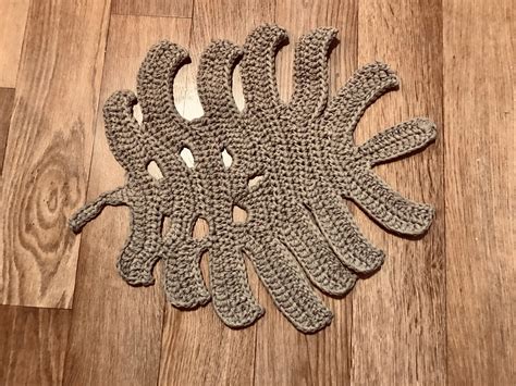 Large Monstera Leaf Pattern Real Time Crochet Tutorial Etsy