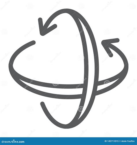 Rotation Axis Line Icon Pivot And View Rotate Sign Vector Graphics