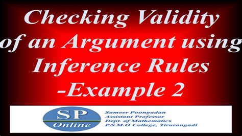 s1 b sc maths lecture 21 checking of validity of an argument using inference rules example 2