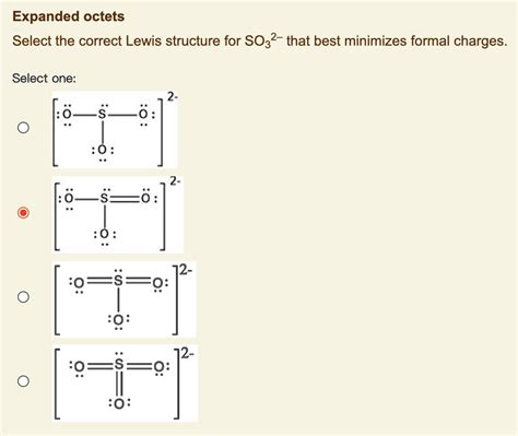 Expanded Octets Select The Correct Lewis Structure For So That Best