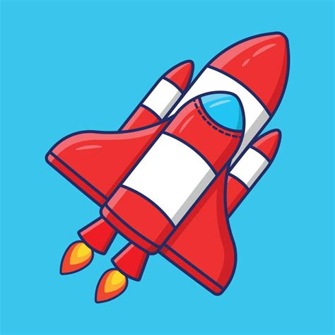 Rocket Cartoon Vector Illustration Rocket Flying In Space Cartoon