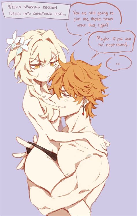 Lumine And Tartaglia Genshin Impact Drawn By Hilimuc Danbooru