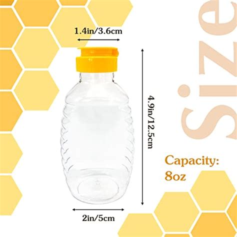 Qinsihwn 16 Pack 8oz Clear Plastic Honey Bottles Squeeze Honey