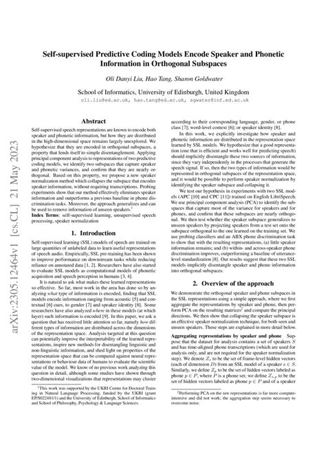 self supervised predictive coding models encode speaker and phonetic information in orthogonal