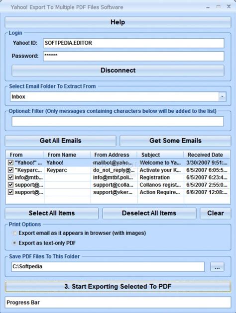 download yahoo mail export to multiple pdf files software