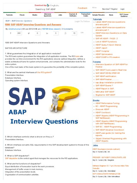 1000 sap abap interview questions and answers abap interview questions stechies subroutine