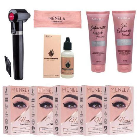 Kit Henna Menela Para Sobrancelha Profissional Unidades Tinta E