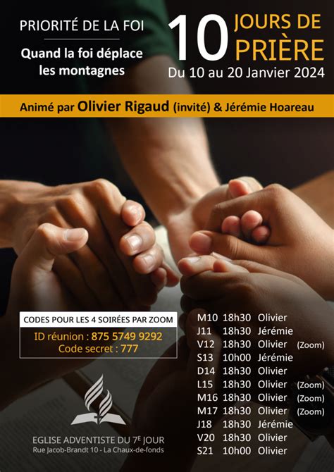 10 jours de prière Église Adventiste de la Chaux de Fonds