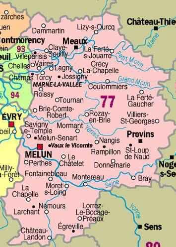 Seine et Marne Département 77 Voyage Carte Plan