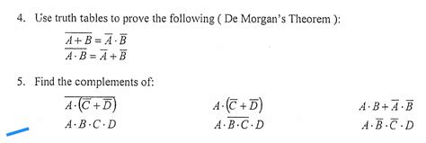 solved 4 use truth tables to prove the following de