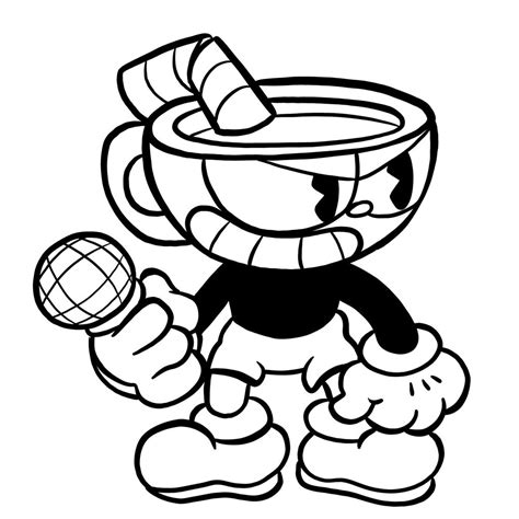 Usando Una Computadora Secretario Pensativo Cuphead Imagenes Para