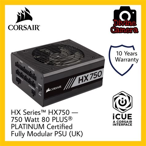 Corsair HX Series HX750 750 Watt 80 PLUS PLATINUM Certified Fully