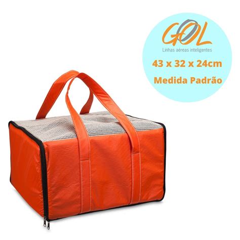 Bolsa Viagem Aérea Cia Gol Padrão Transporte Cabine Para Cães e Gatos