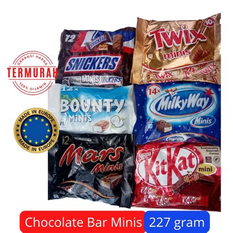 Jual Coklat Mars Snickers Bounty Milkyway Kitkat Twix Minis Original