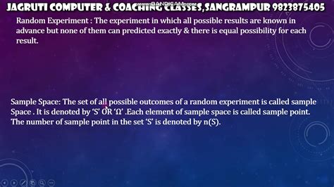 class 10 chapter 5 definition of sample space and random experiment youtube