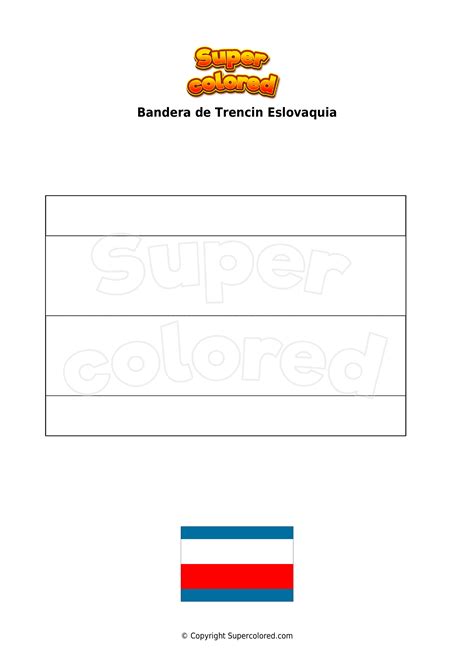 Dibujo Para Colorear Bandera De Trencin Eslovaquia Supercolored