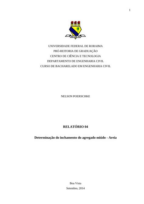 PDF Modelo de Relatório Técnico Materiais de Construção pdf