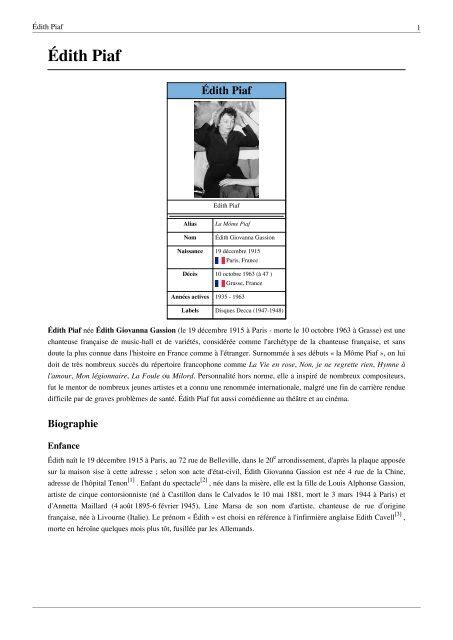 Edith Piaf Je Ne Veux Pas Travailler Lyrics Bundan Gurur Duymuyorum