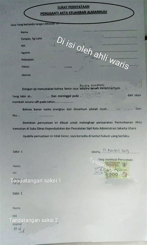 Detail Surat Akta Kematian Koleksi Nomer 21