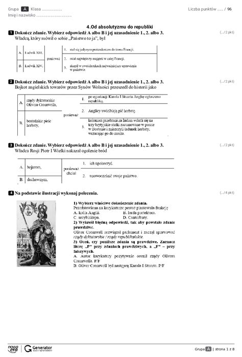 Test Z Historii Klasa 6 Dział 4 Margaret Wiegel Jul 2023