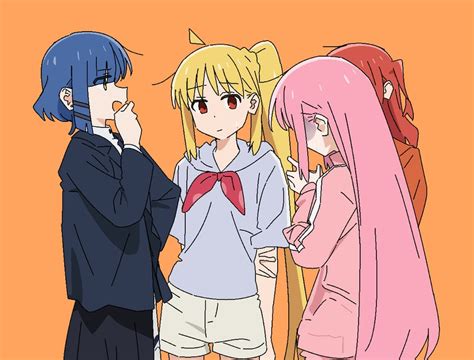 Gotoh Hitori Kita Ikuyo Ijichi Nijika And Yamada Ryo Bocchi The Rock Drawn By Kerorira