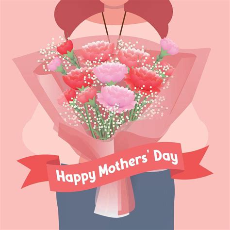 Celebrating Mothers Day With A Bouquet Of Carnations 21330942 Vector Art At Vecteezy