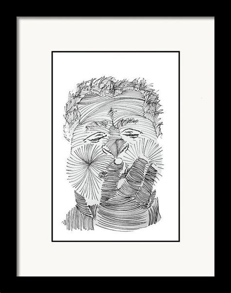 Black And White Drawing Of Man S Face With Leaves