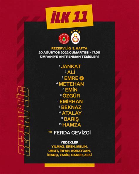 Pe Indeyiz Galatasaray On Twitter Rezerv Lig Haftas Nda
