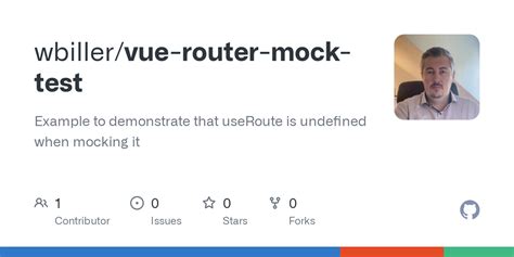 github wbiller vue router mock test example to demonstrate that useroute is undefined when