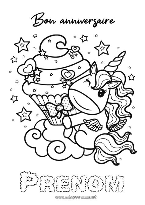 Coloriage N G Teau Anniversaire Kawaii