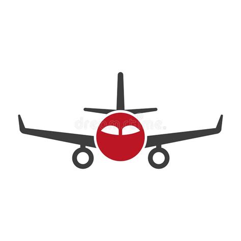 Het Pictogram Van Het Vliegtuig Vooraanzicht Vliegende Vliegtuigen