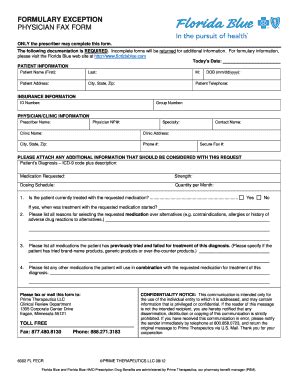 Fillable Online Formulary Exception Fax Email Print Pdffiller